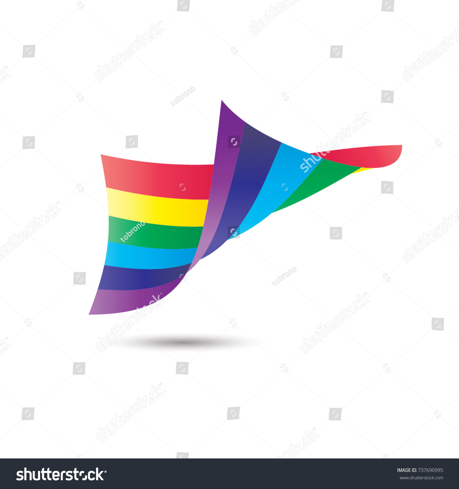Rainbow Flag Logo Vector Template Design Stock Vector (Royalty Free ...