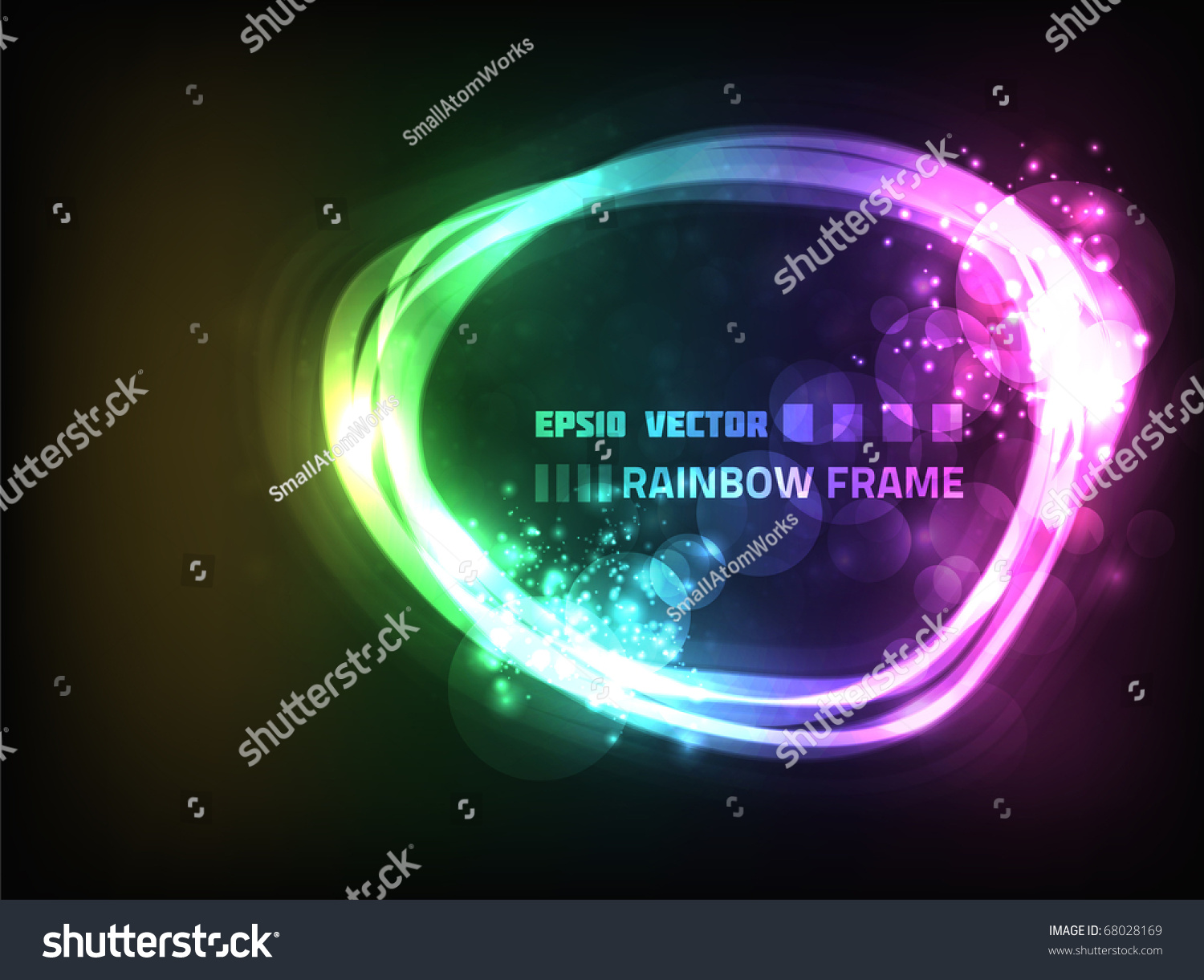 Rainbow Frame Design Against Dark Background Stock Vector (Royalty Free ...