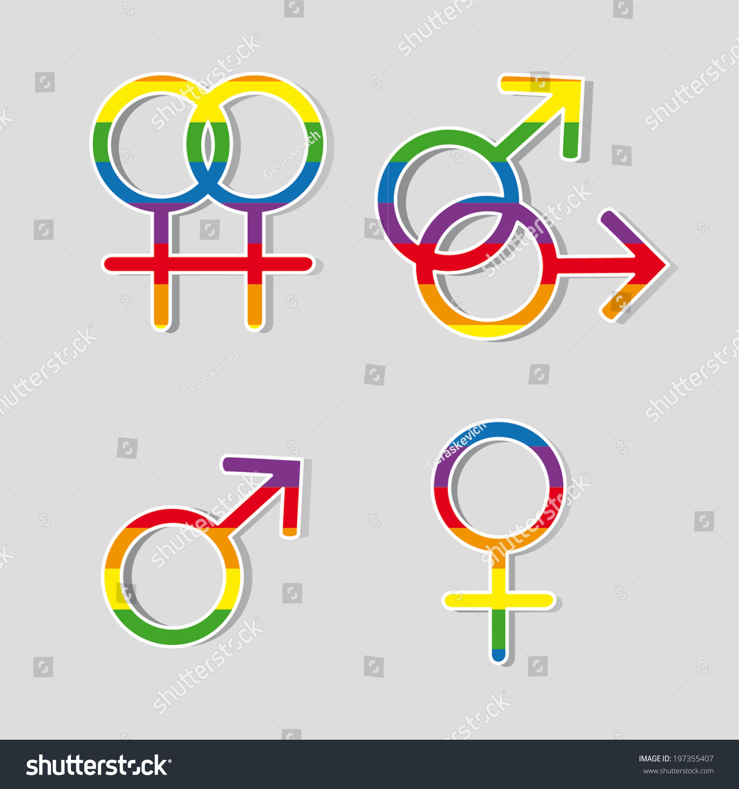 Rainbow Gender Signs Stock Vector (Royalty Free) 197355407 | Shutterstock