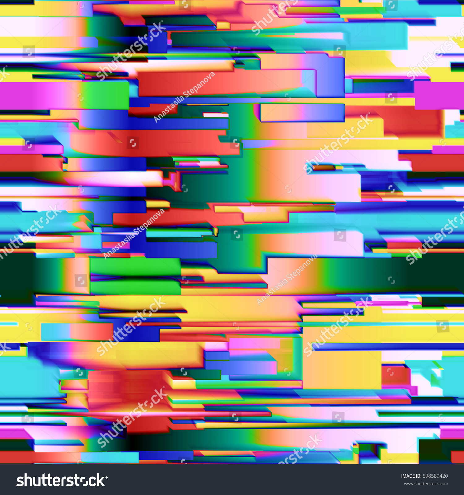 Rainbow Glitch Texture Abstract Seamless Background Stock Vector ...
