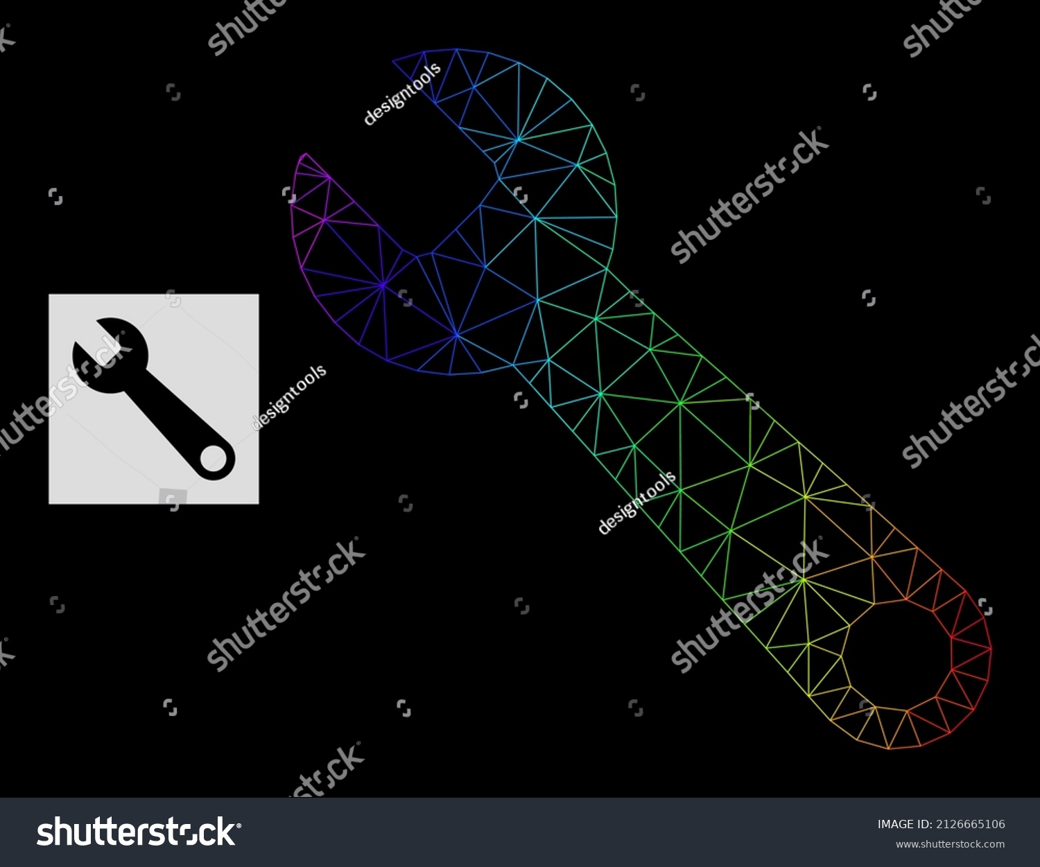 Rainbow Gradient Network Spanner Icon Geometric Stock Vector (Royalty ...