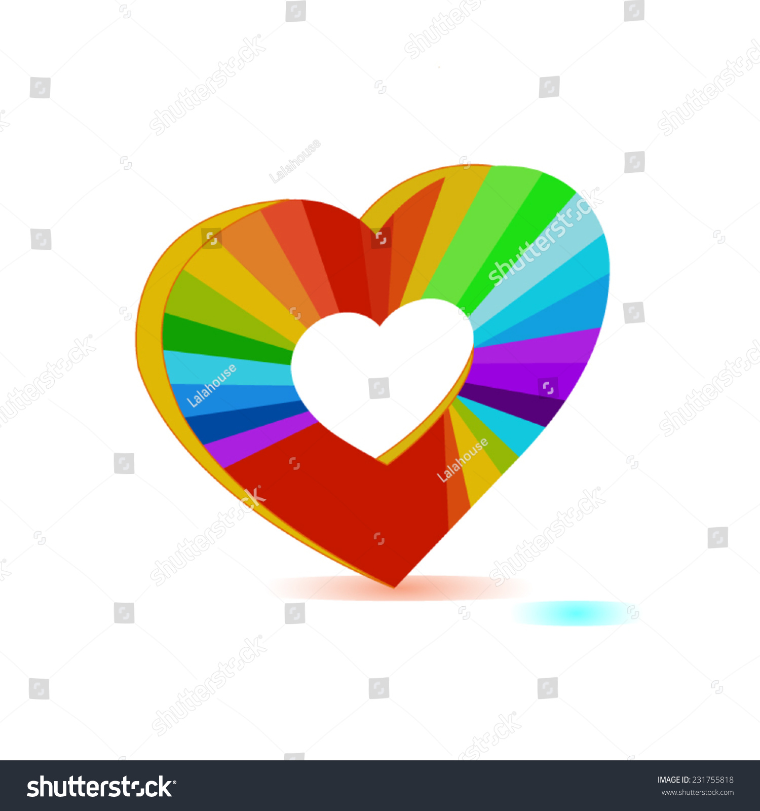 Rainbow Heart Stock Vector (Royalty Free) 231755818