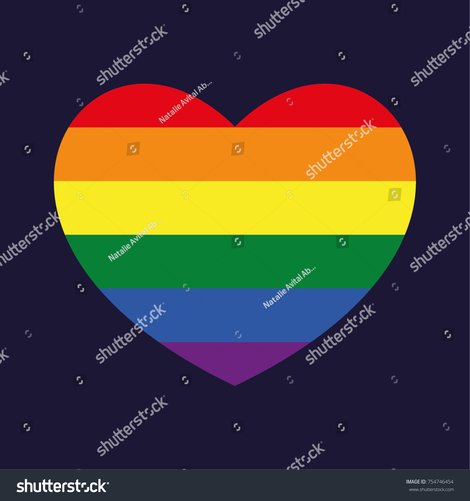 Rainbow Heart Strips Colors Vector Stock Vector (Royalty Free) 754746454