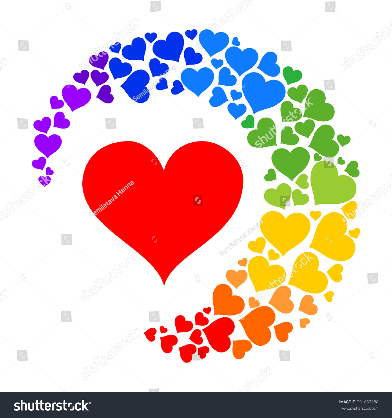 Rainbow Heart Vector Illustration Stock Vector (Royalty Free) 291653888 ...