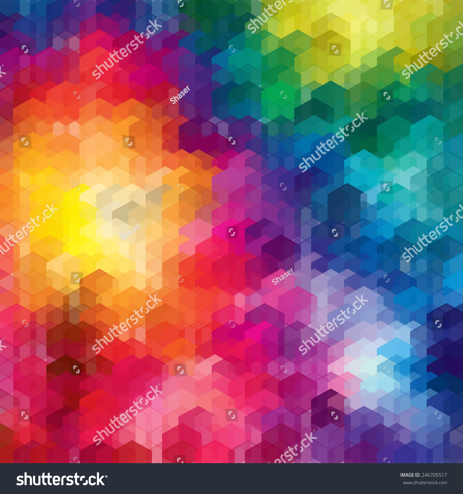 Rainbow Hexagon Background Vector Illustration Stock Vector (Royalty ...