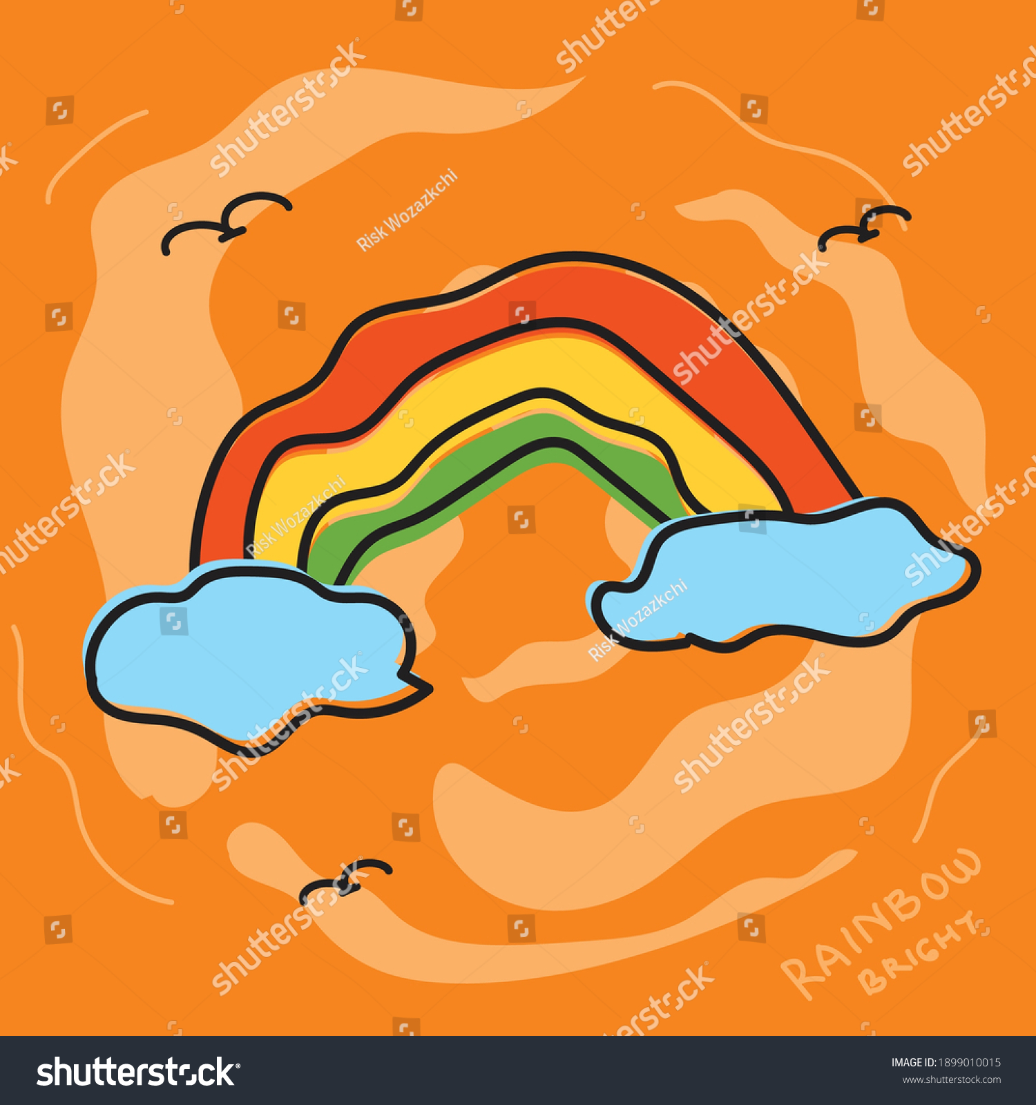Rainbow Illustration Line Basic Shapes Stock Vector (Royalty Free ...
