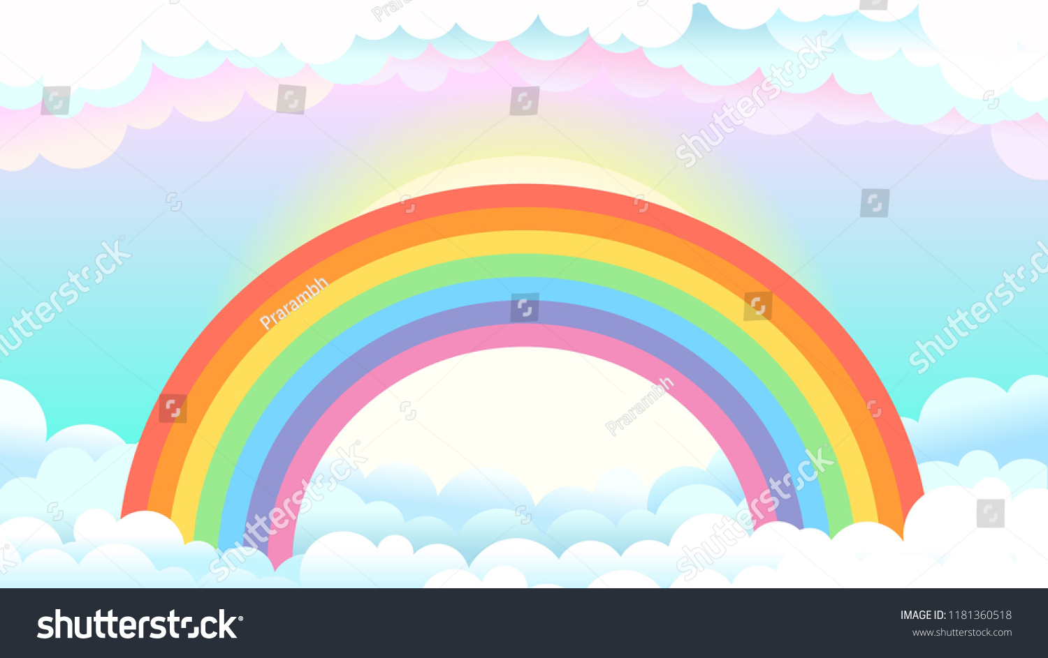 Rainbow Clouds Stock Vector (Royalty Free) 1181360518 | Shutterstock