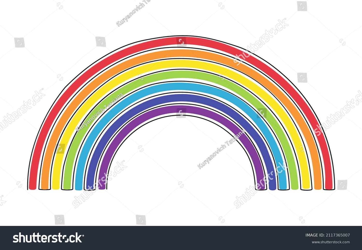 Rainbow Continuous One Line Drawing Vector Stock Vector (Royalty Free ...
