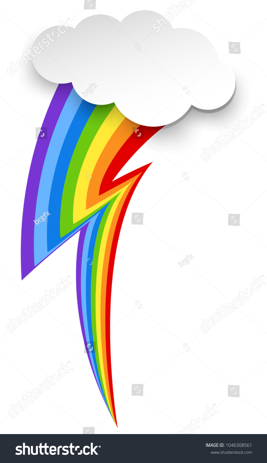 Rainbow Thunder Shape Illustration Stock Vector (Royalty Free ...