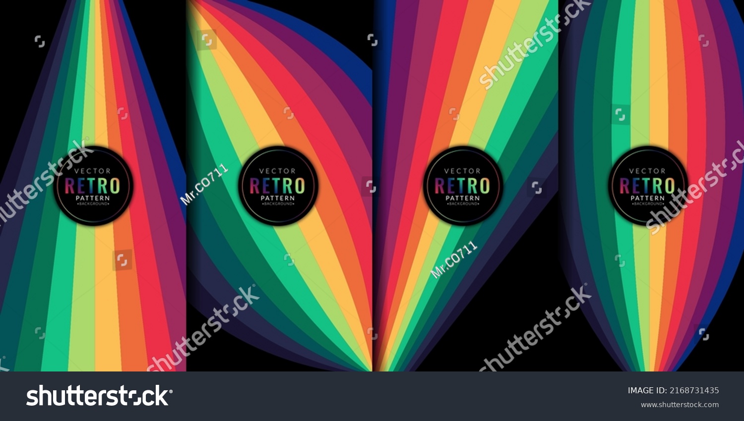 Rainbow Line Background Combination Set Rainbow Stock Vector (Royalty ...