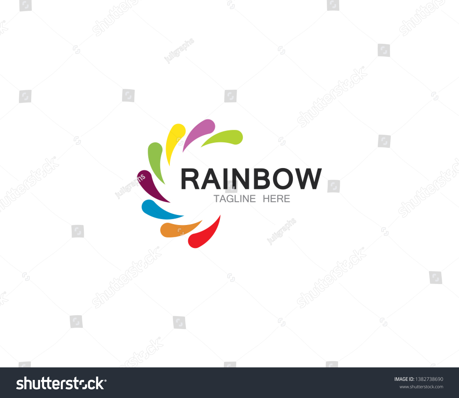 Rainbow Logo Template Vector Icon Illustration Stock Vector (Royalty ...