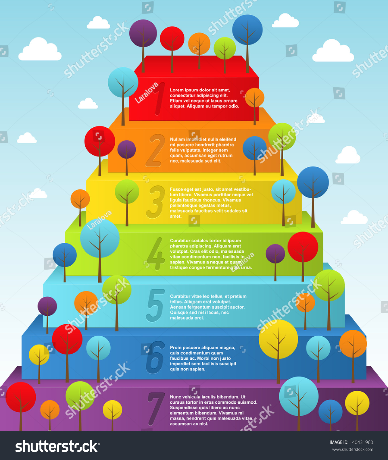 Rainbow Pyramid Trees Vector Illustration: เวกเตอร์สต็อก (ปลอดค่า ...