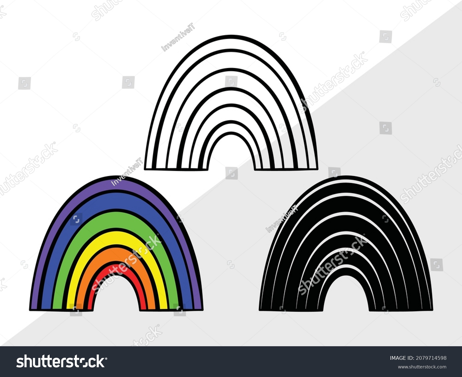 Rainbow Rainbow Clouds Printable Vector Illustration Stock Vector ...