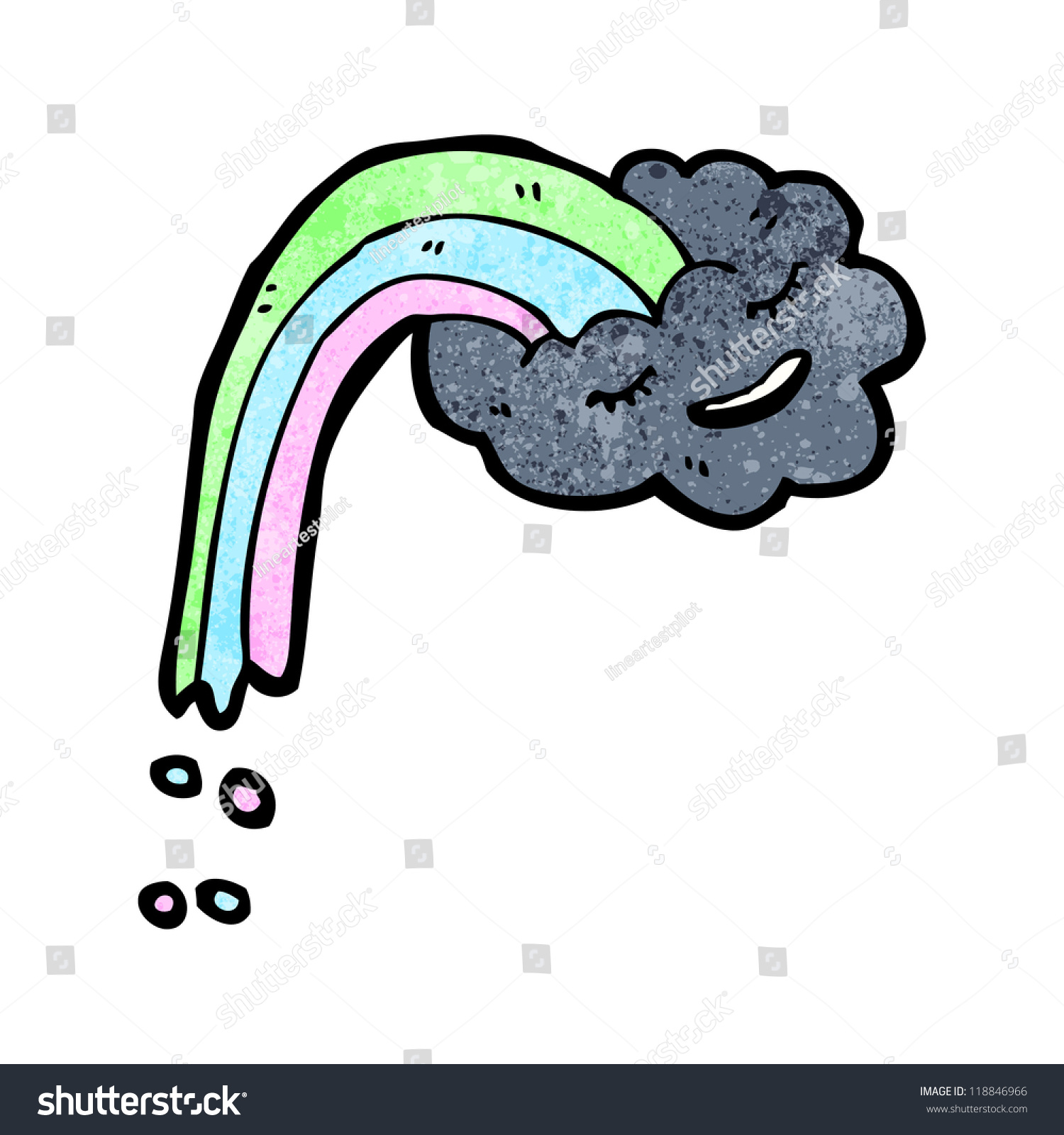 Rainbow Raincloud Cartoon Character Stock Vector (Royalty Free ...