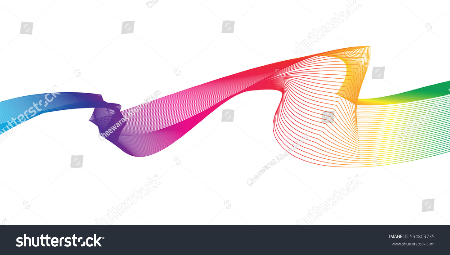 Rainbow Ribbon Wave Effect Background Stock Vector (Royalty Free ...