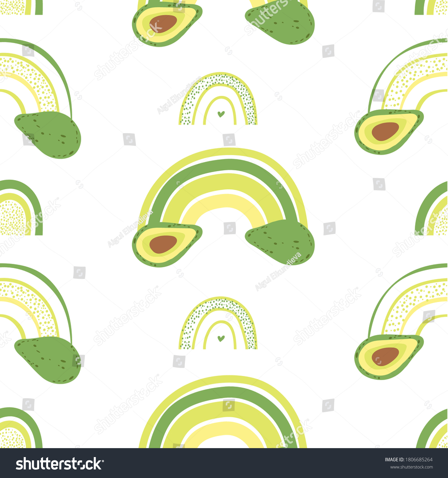 Rainbow Seamless Pattern Design Vector Illustration Stock Vector