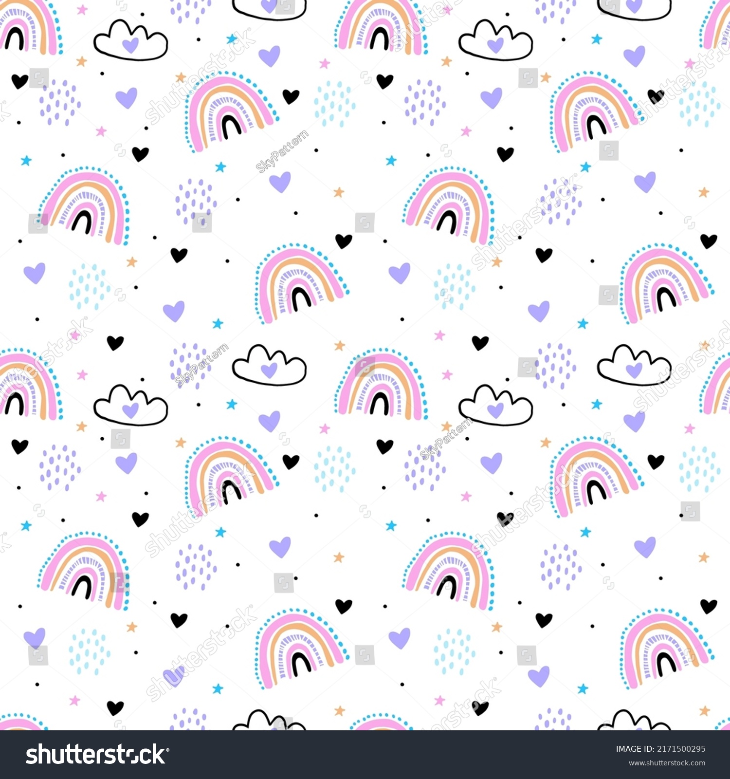 Rainbow Seamless Repeat All Over Print Stock Vector (Royalty Free ...