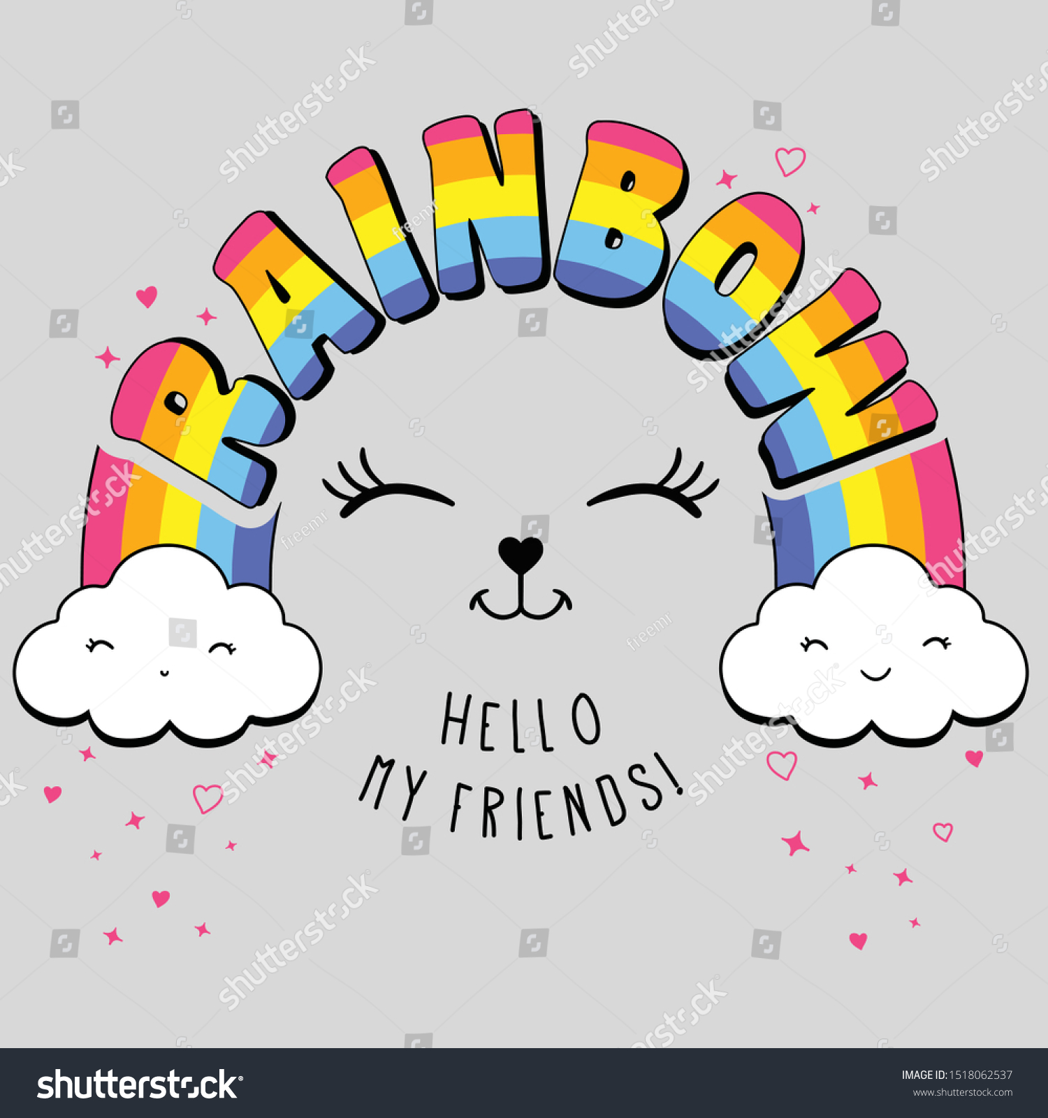 Rainbow Slogan Hand Drawing Rainbow Vector Stock Vector (Royalty Free ...