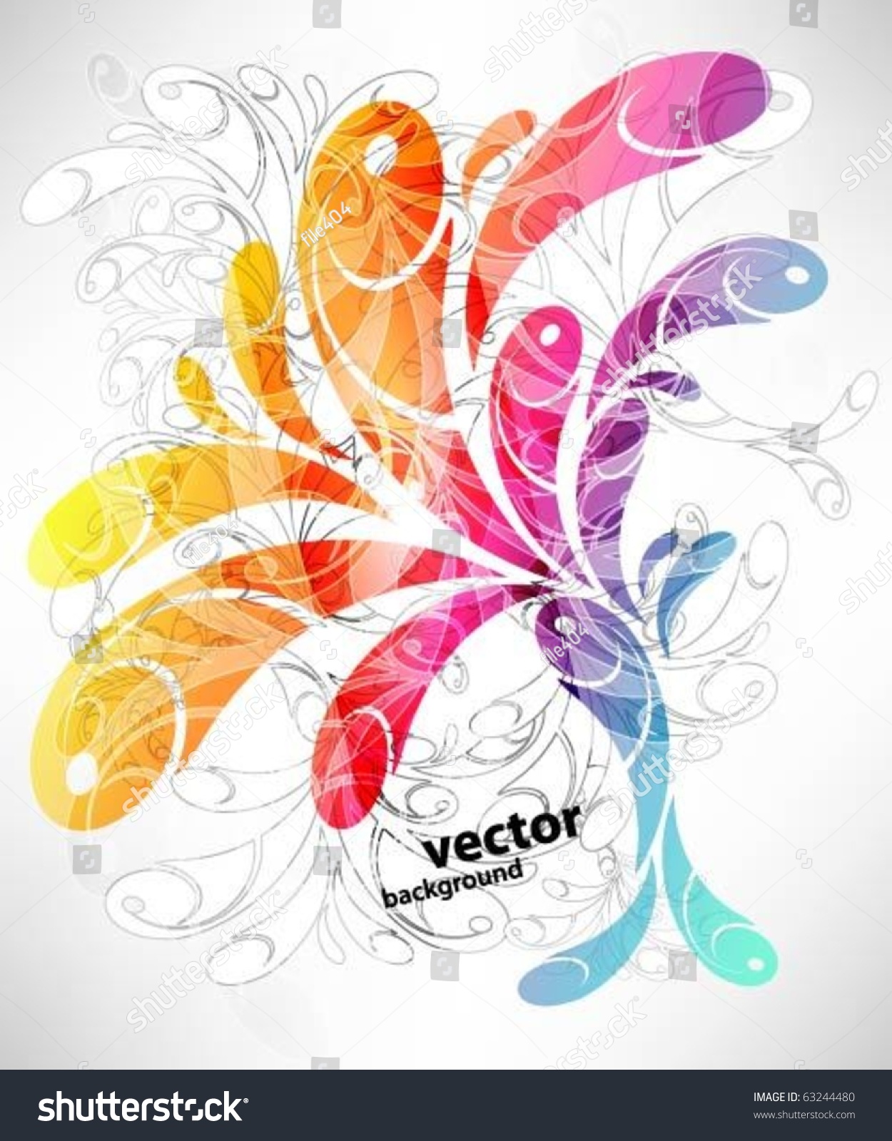 Rainbow Swirly Background Stock Vector (Royalty Free) 63244480 ...