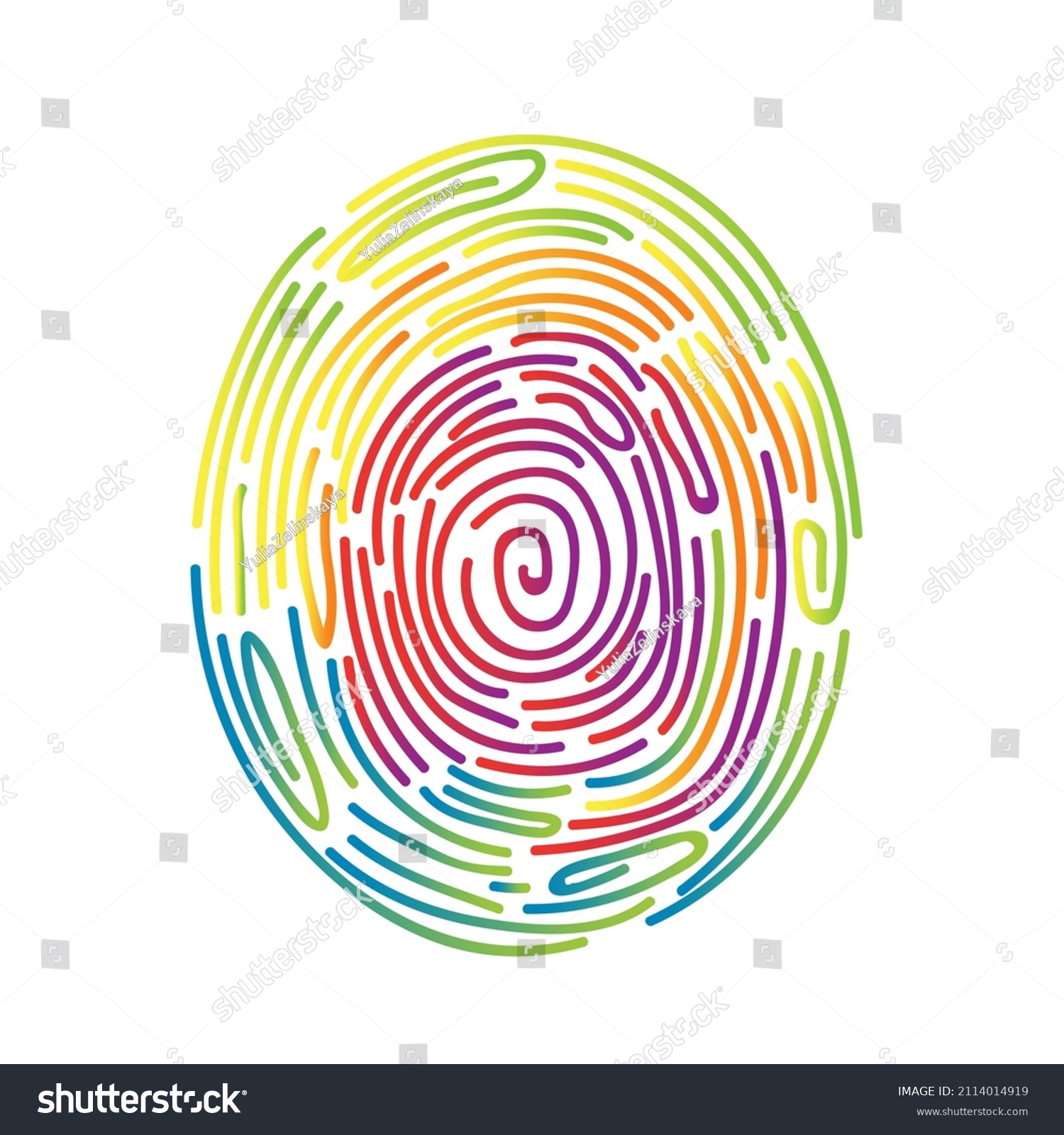 Rainbow Thumb Print Vector Gradient Color Stock Vector (Royalty Free ...