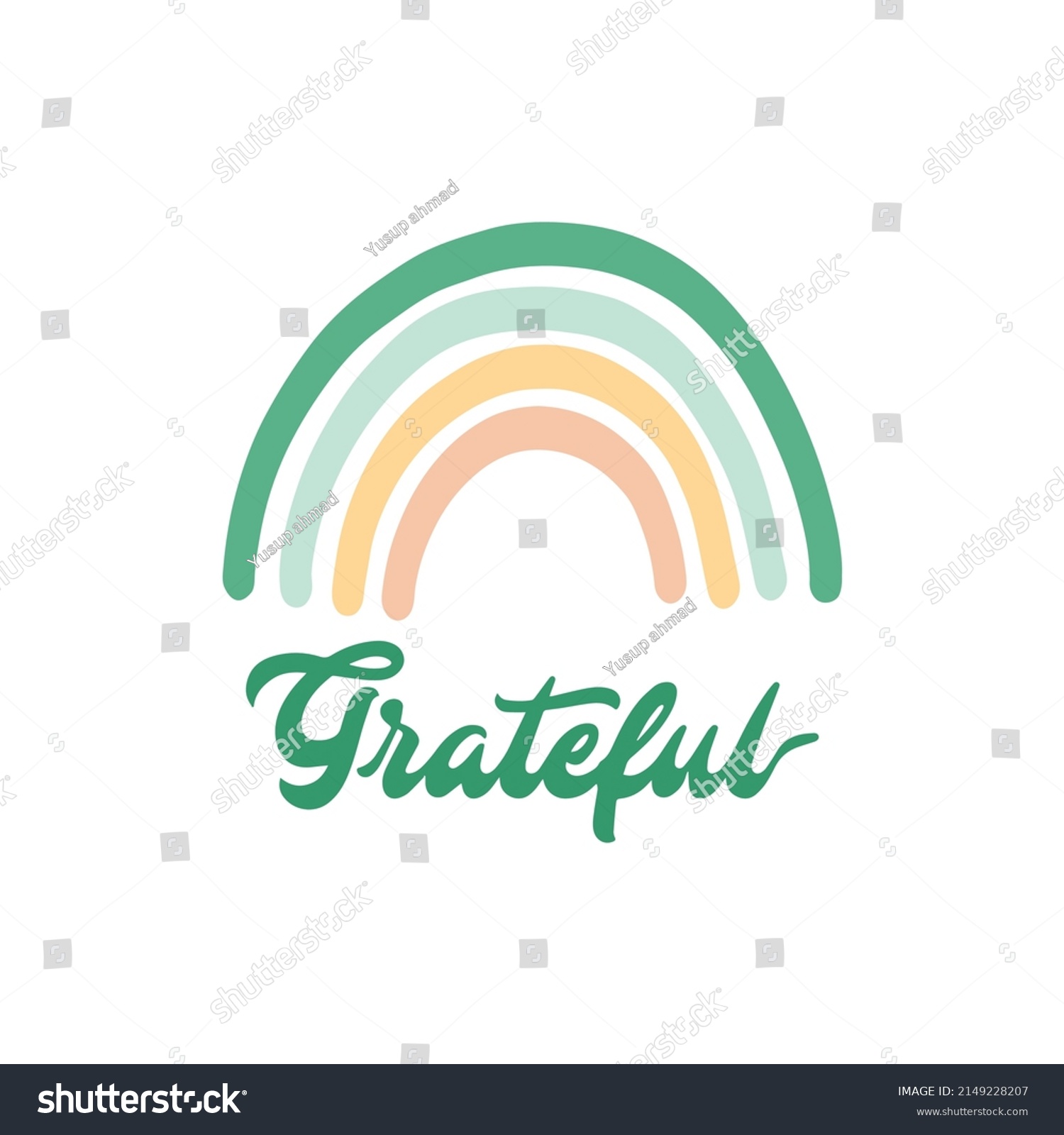 Rainbow Vector Grateful Lettering Stock Vector (Royalty Free ...