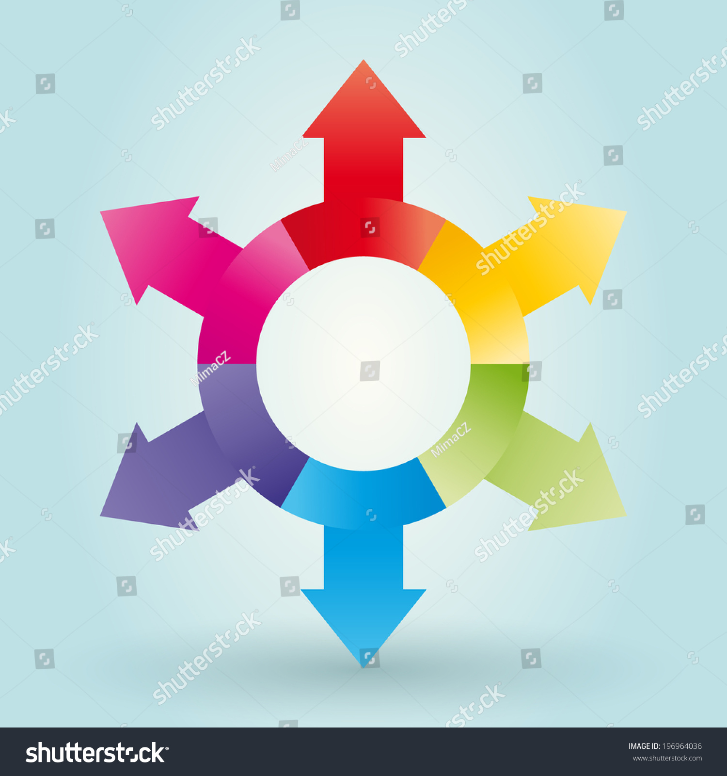 Rainbow Wheel Arrows Stock Vector (Royalty Free) 196964036