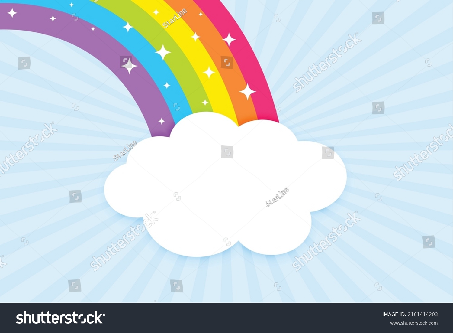 Rainbow Sparkles Clouds Stock Vector (Royalty Free) 2161414203 ...
