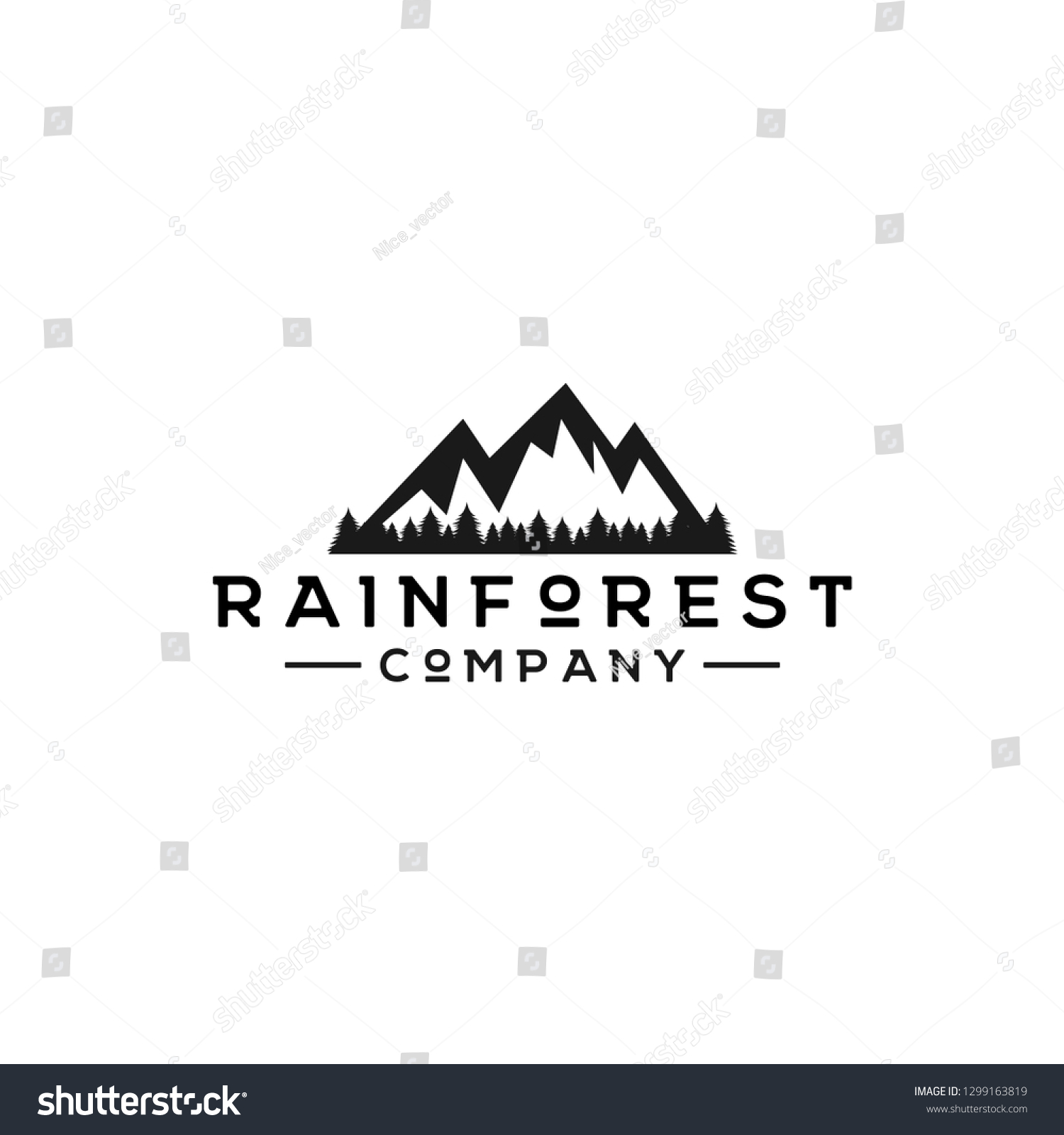 Rainforest Logo Graphic Design Template Vector: vector de stock (libre ...