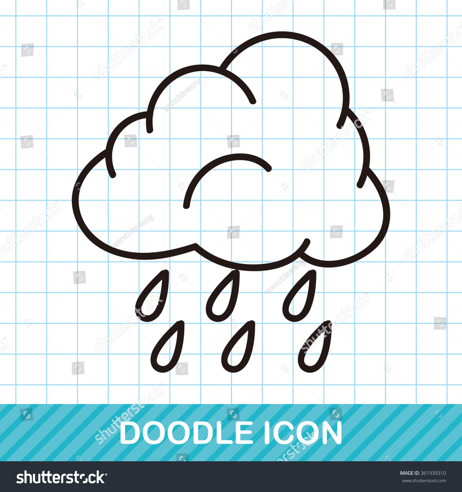 Rainy Cloud Doodle Stock Vector (Royalty Free) 361939310 | Shutterstock