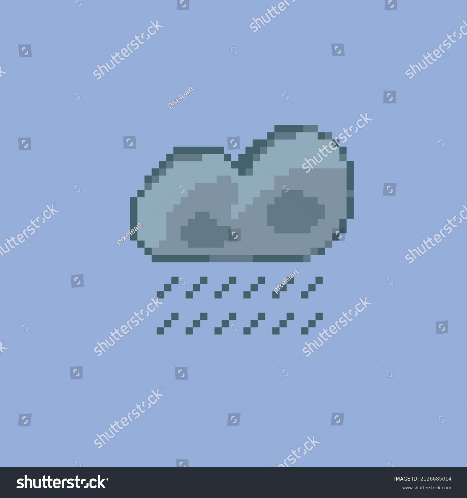 Rainy Cloud Pixel Style Stock Vector (Royalty Free) 2126685014 ...