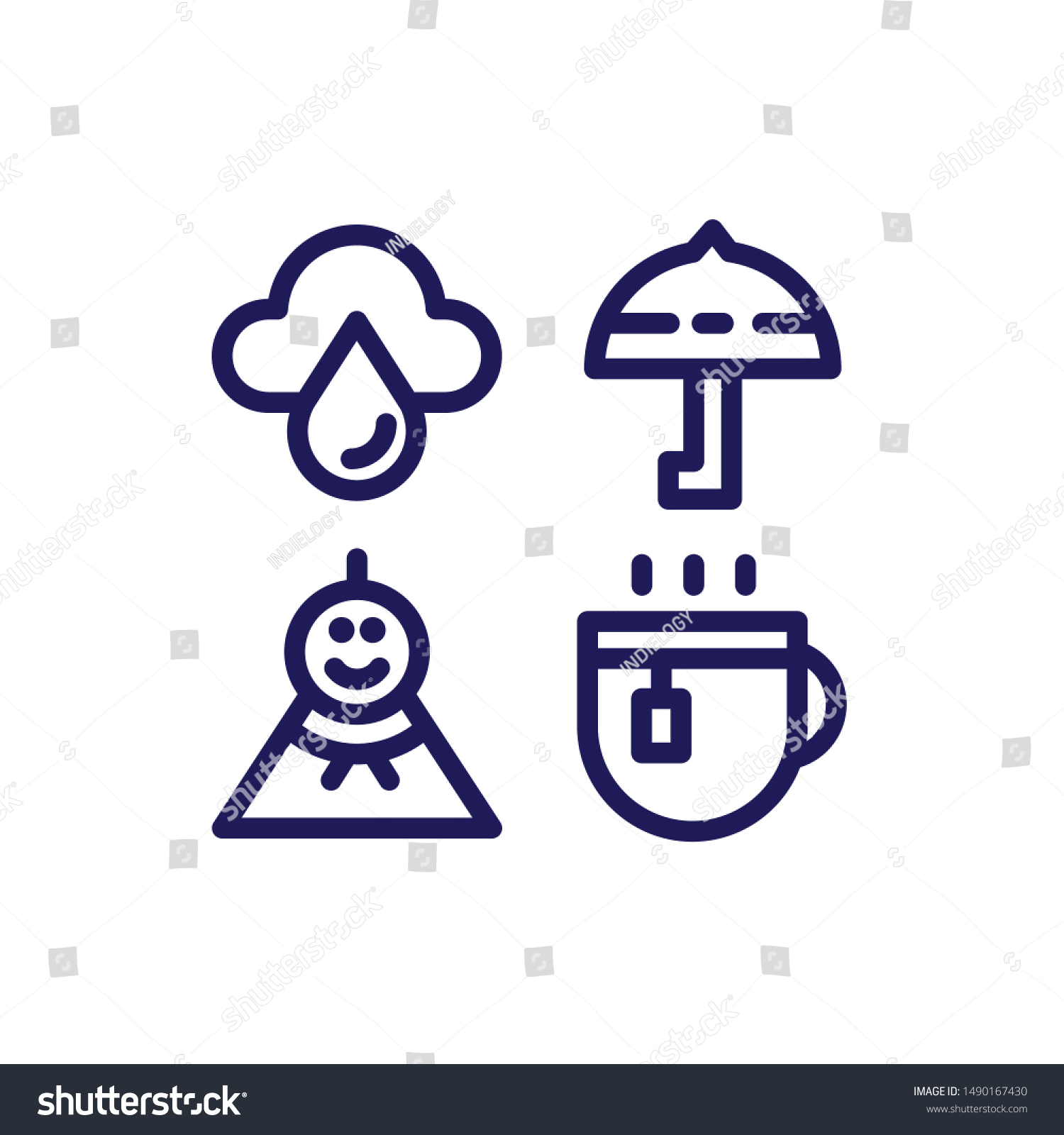 Rainy Day Icon Set Vector Illustration Stock Vector (Royalty Free ...