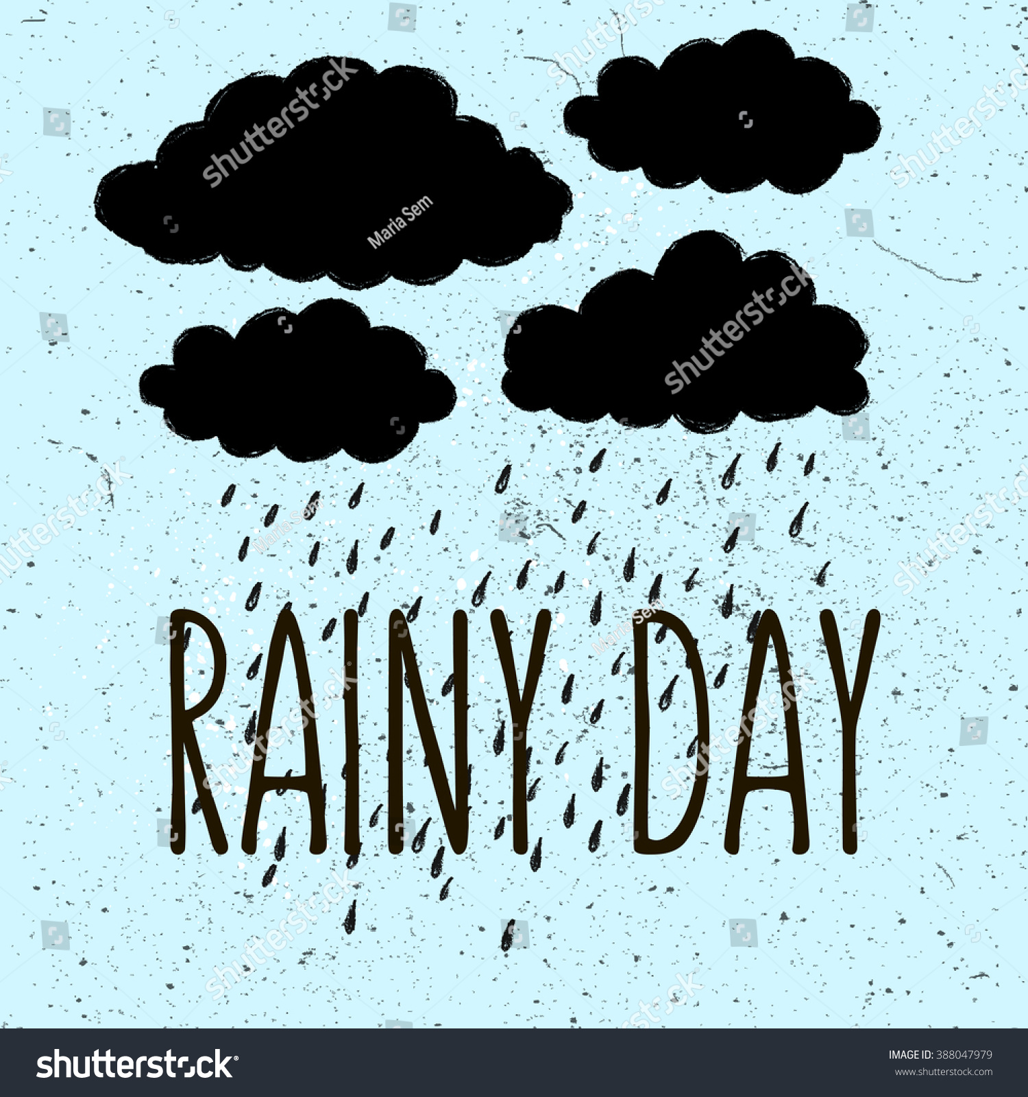 Rainy Day Vector Illustration Clouds Rain Stock Vector (Royalty Free ...