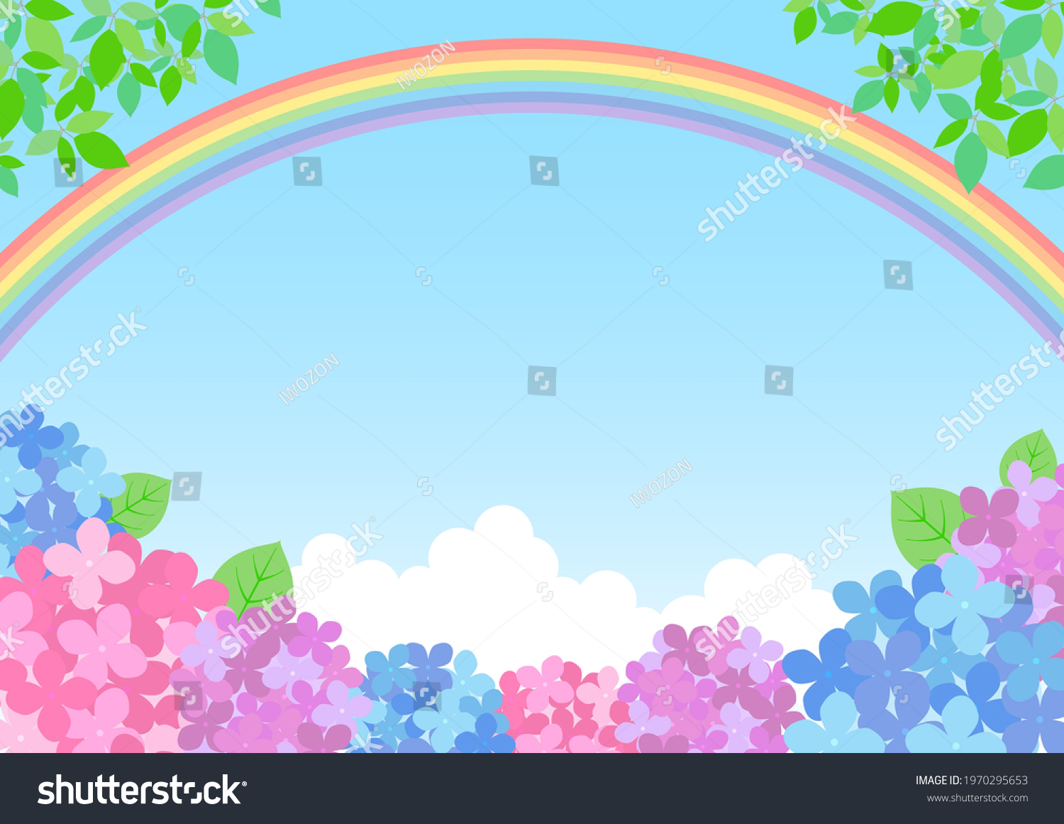 Rainy Season Hydrangea Background Frame Stock Vector (Royalty Free ... Rainy Season Hydrangea Background Frame Stock Vector (Royalty Free ...
