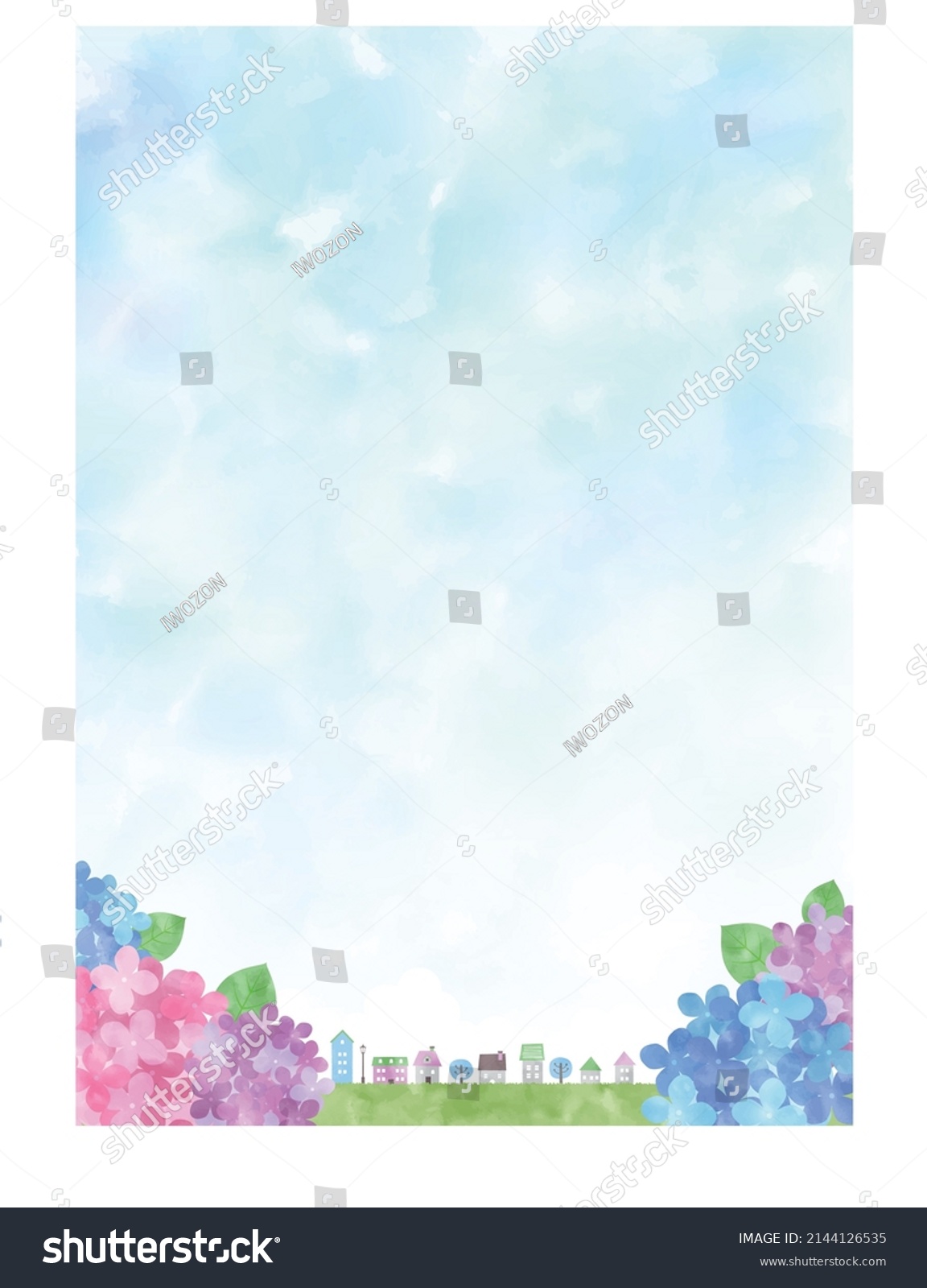 Rainy Season Hydrangea Background Frame Stock Vector (Royalty Free ... Rainy Season Hydrangea Background Frame Stock Vector (Royalty Free ...