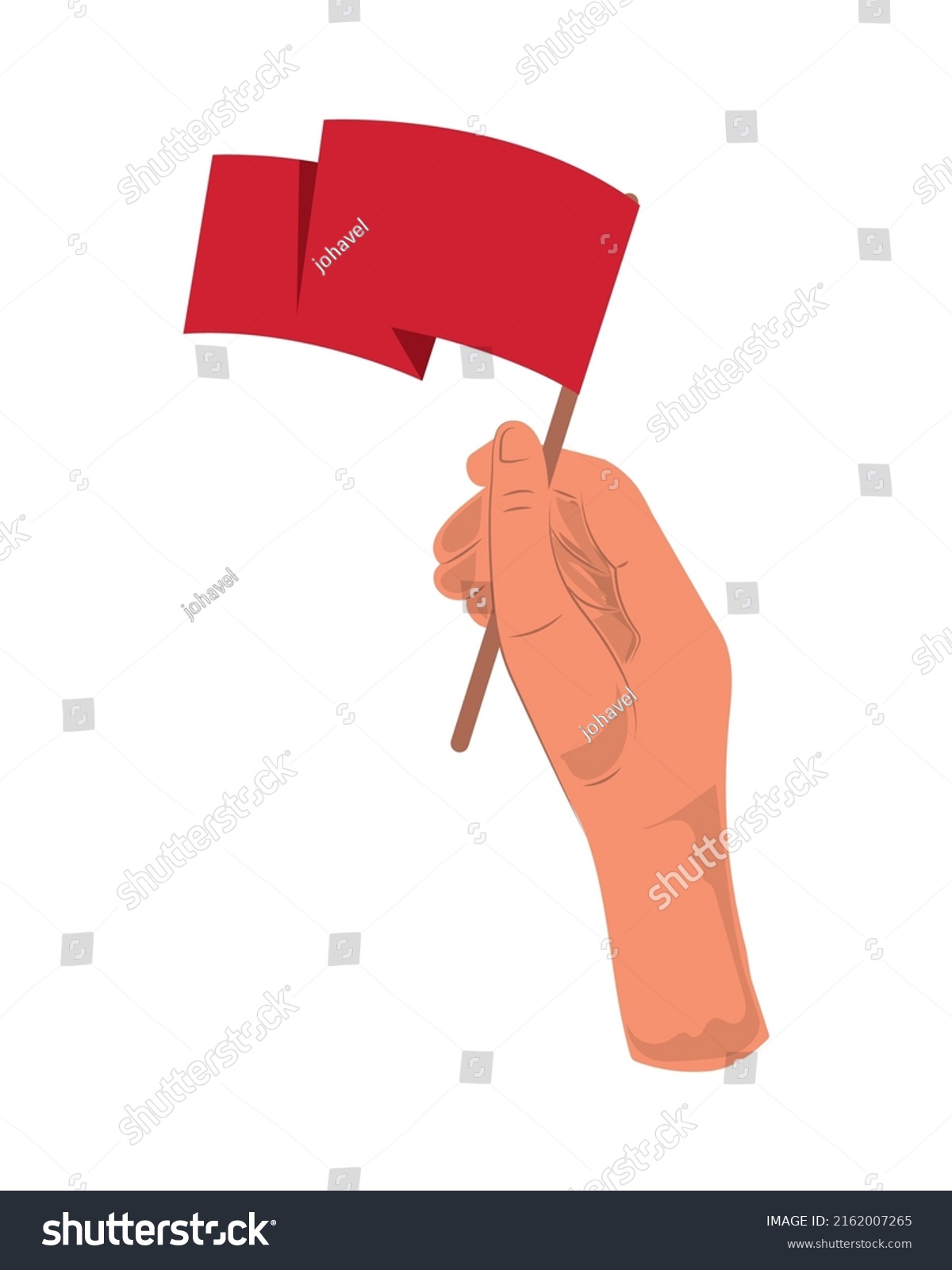 Raised Hand Red Flag Icon Stock Vector (Royalty Free) 2162007265 ...