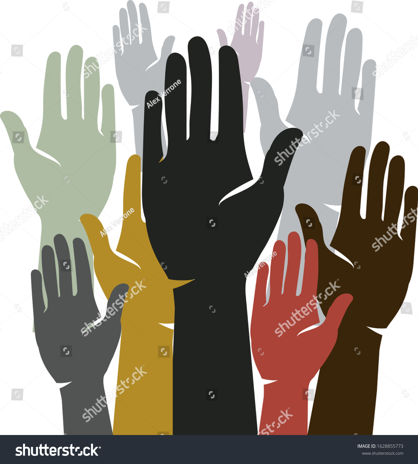 Raised Hands Unanimous Decision Voting Stock Vector (Royalty Free ...