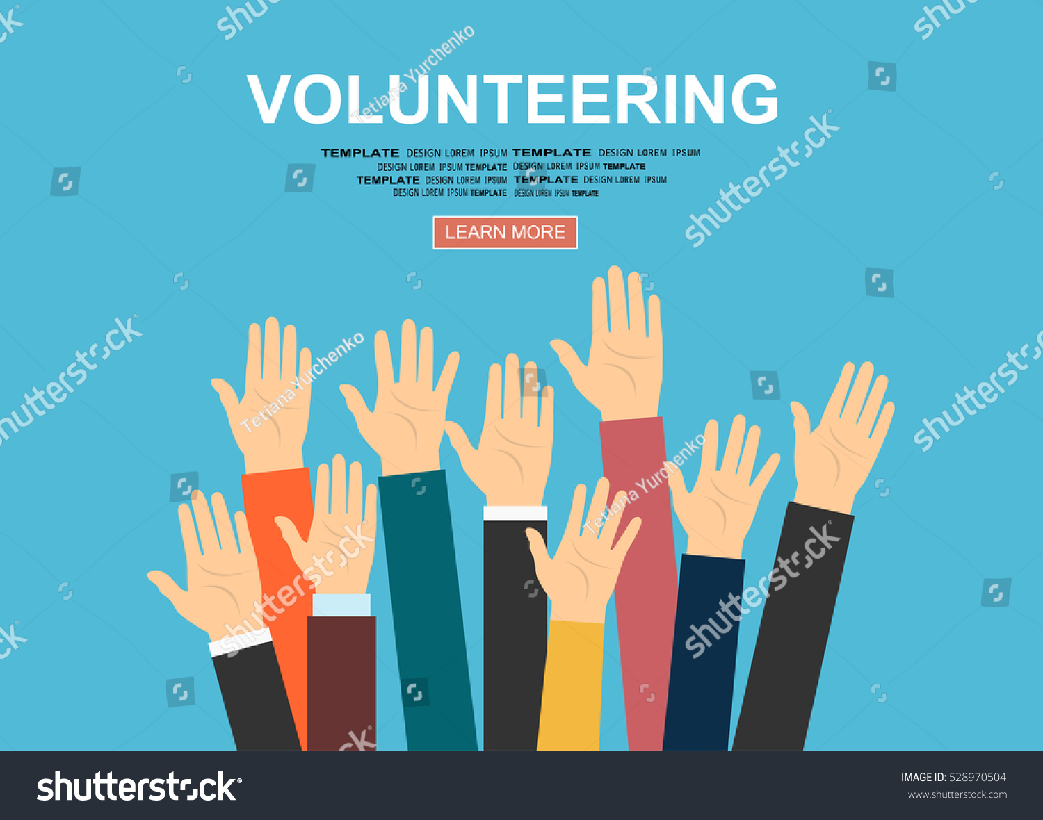 Raised Hands Volunteering Vector Concept Stock Vector (Royalty Free ...