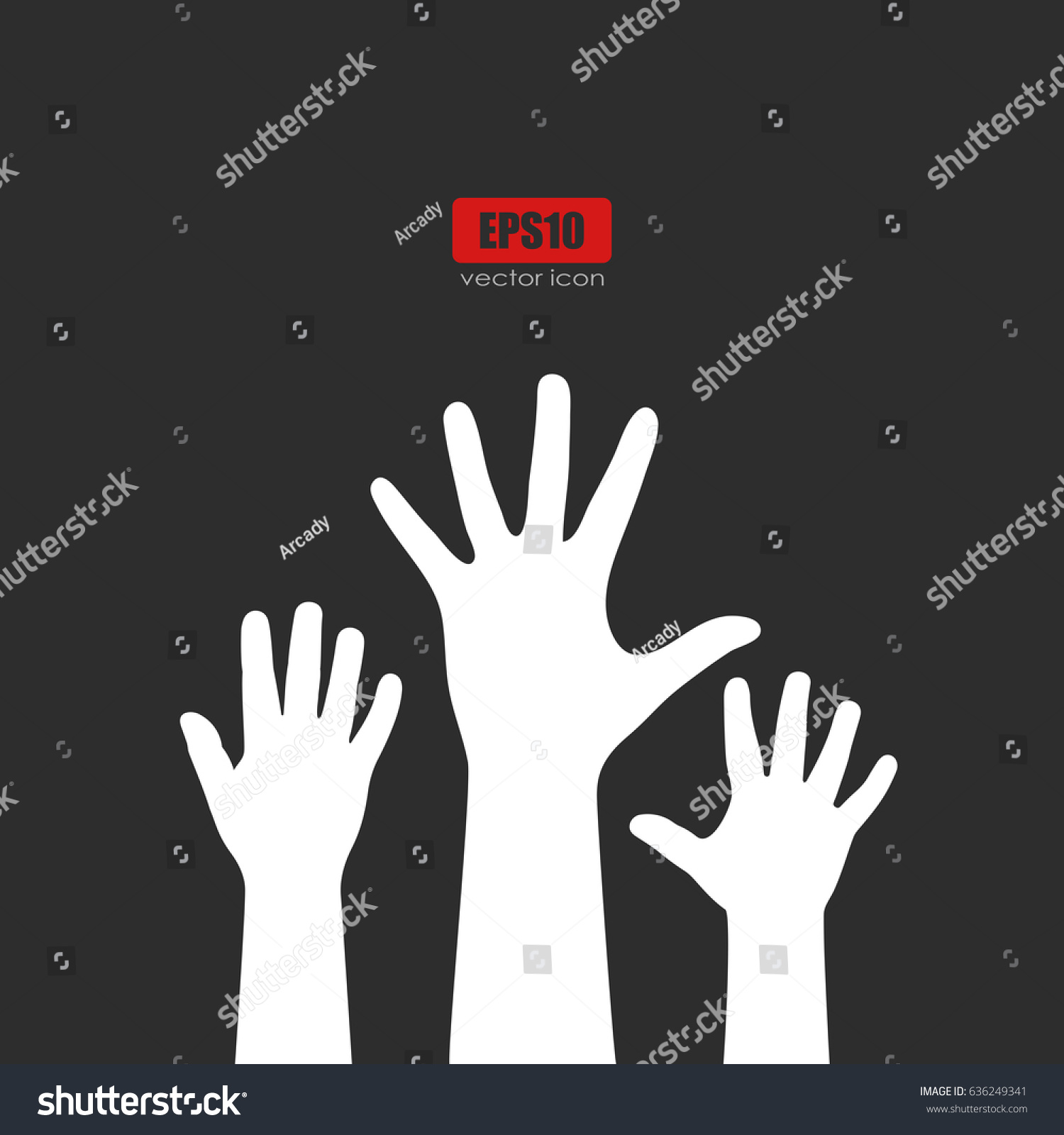 Raised Human Hands Poster Eps Vector: vector de stock (libre de ...