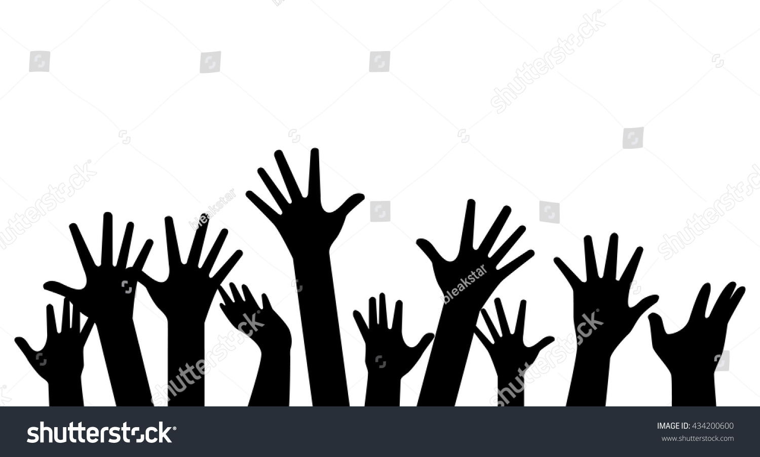Raising Hand Stock Vector (Royalty Free) 434200600