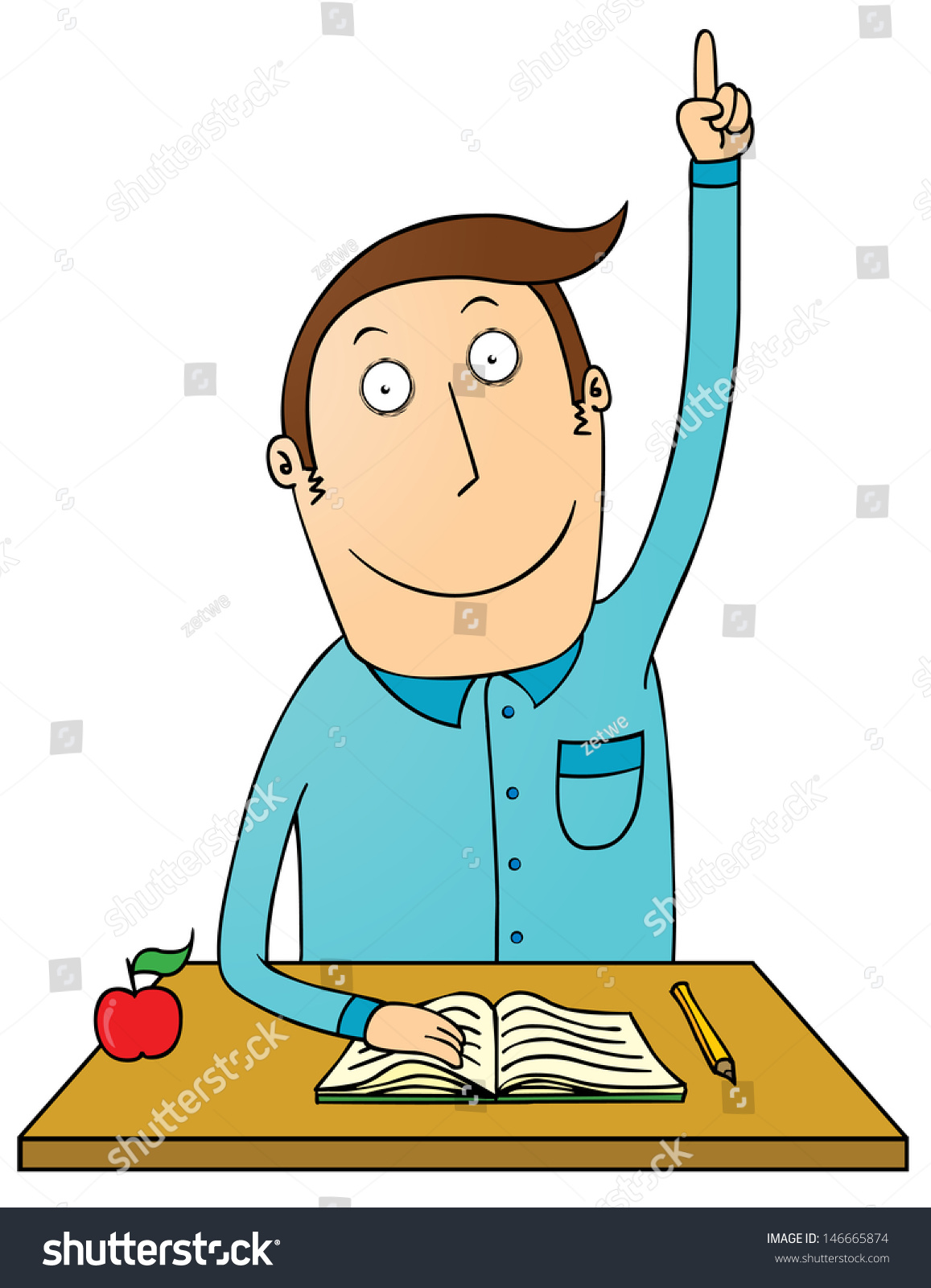 Raising Hand Student Stock Vector (Royalty Free) 146665874 | Shutterstock
