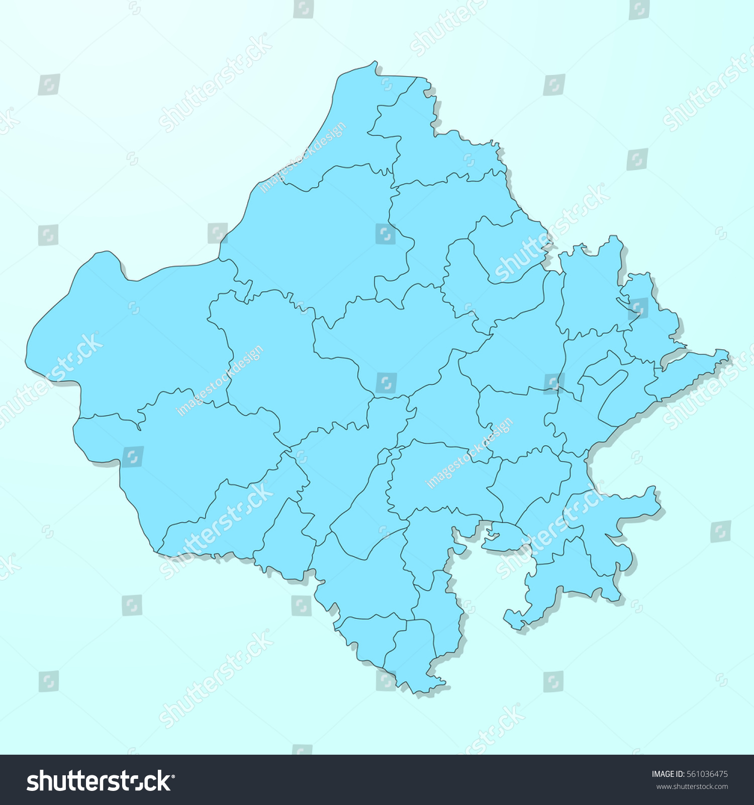 Rajasthan Blue Map On Degraded Background: เวกเตอร์สต็อก (ปลอดค่า ...