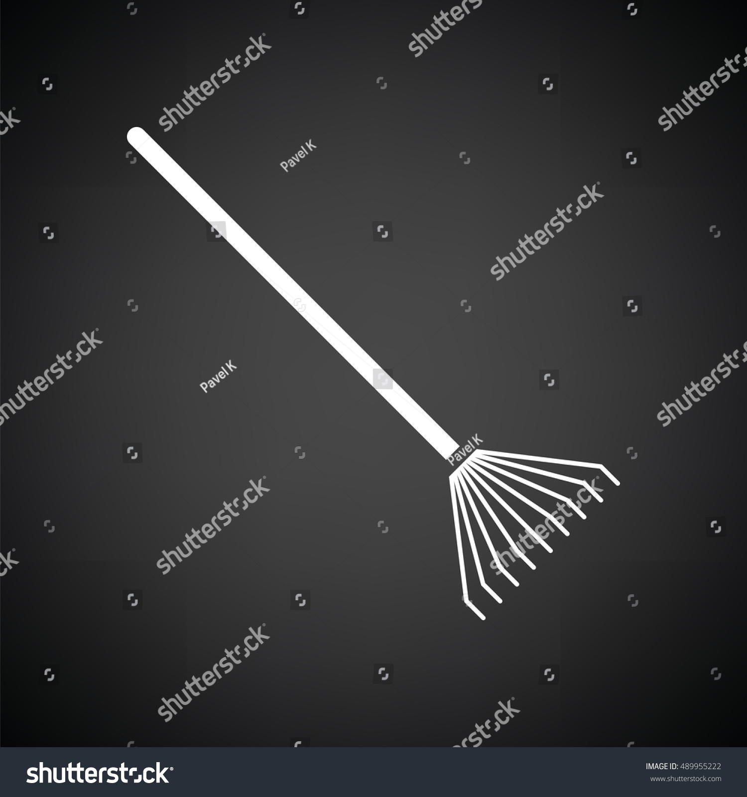 Rake Icon Black Background White Vector: Stock-Vektorgrafik (Lizenzfrei ...