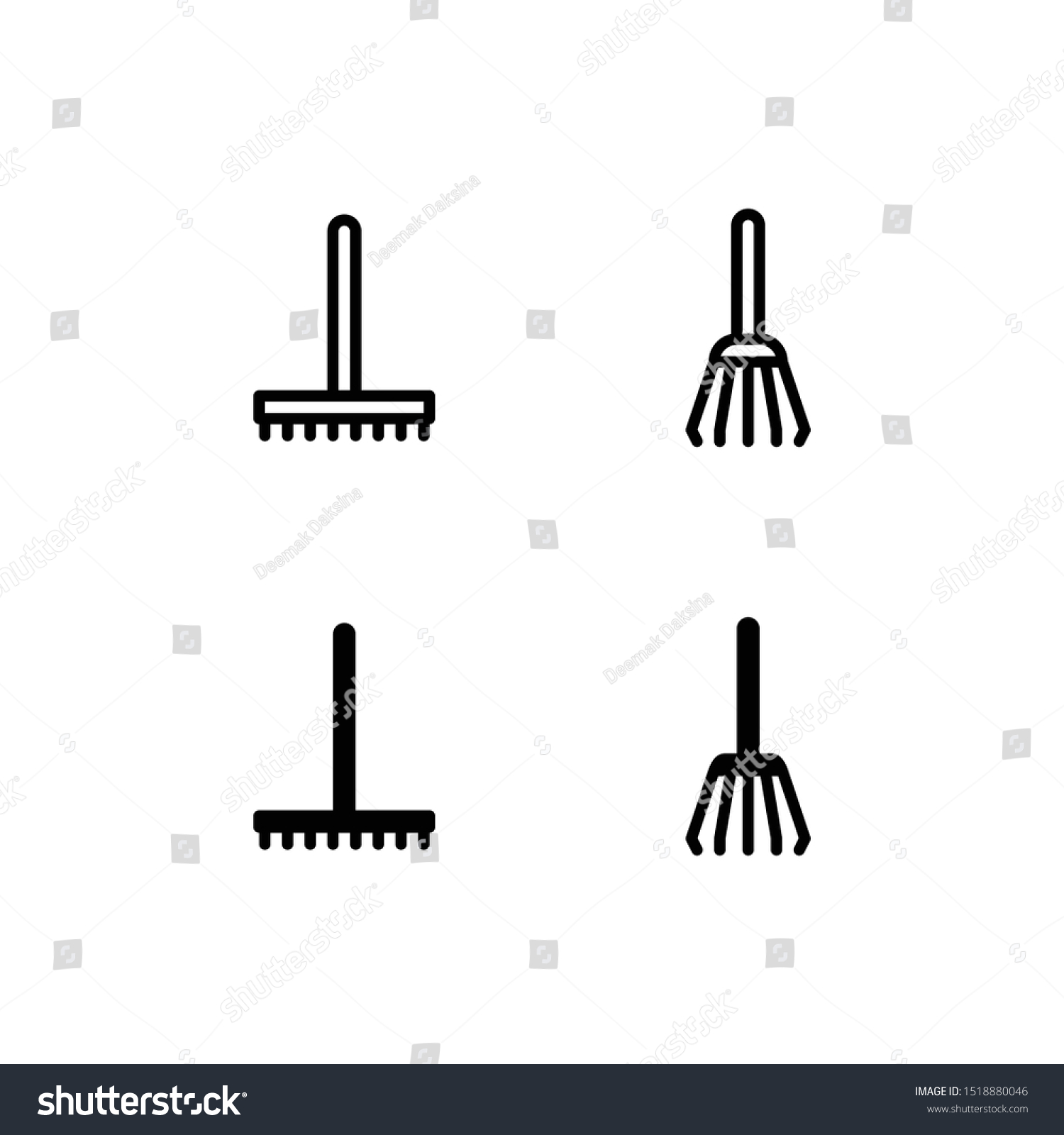 Rake Icon Logo Vector Symbol Pitchfork Stock Vector (Royalty Free ...