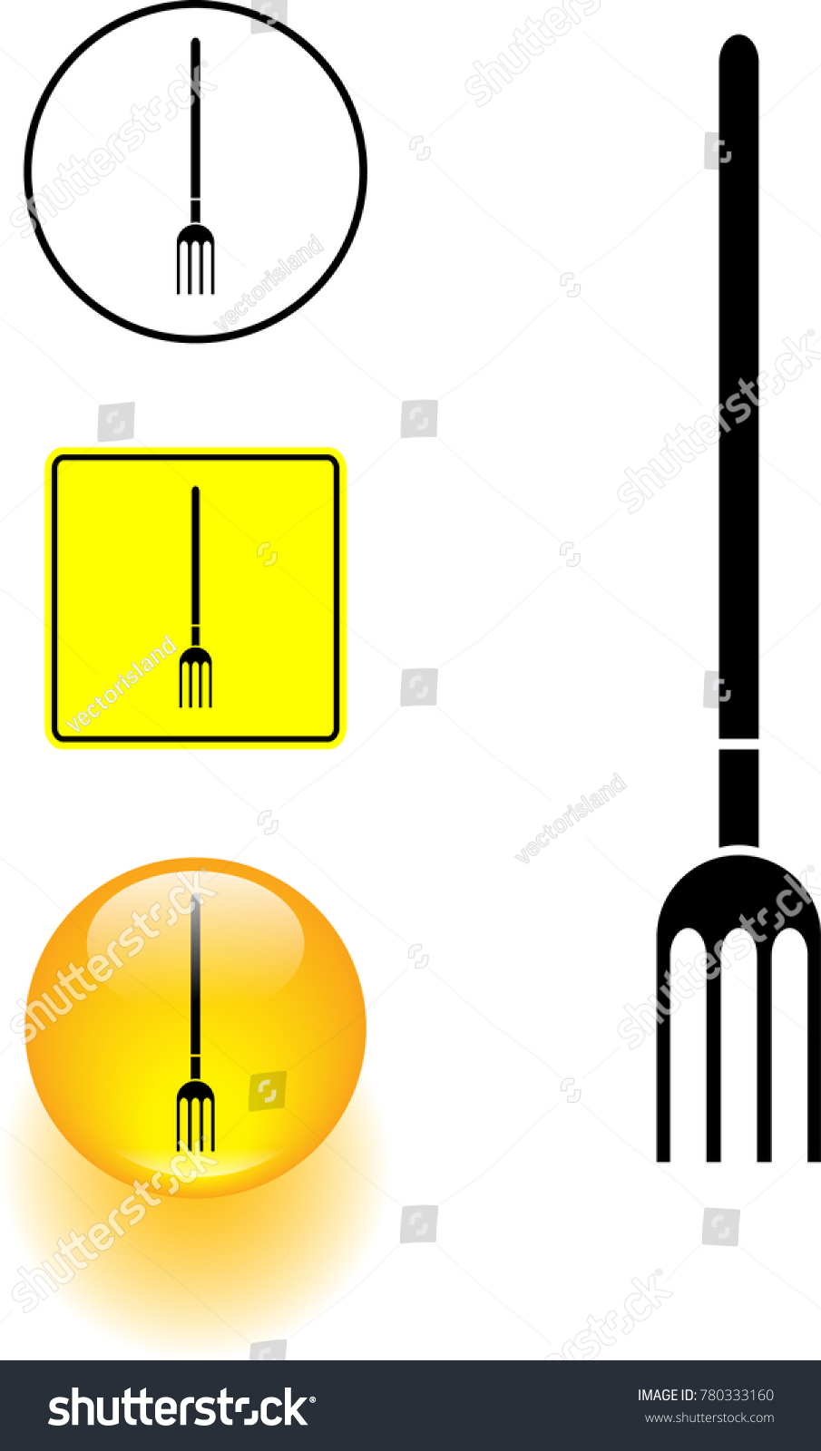 Rake Symbol Sign Button Stock Vector (Royalty Free) 780333160