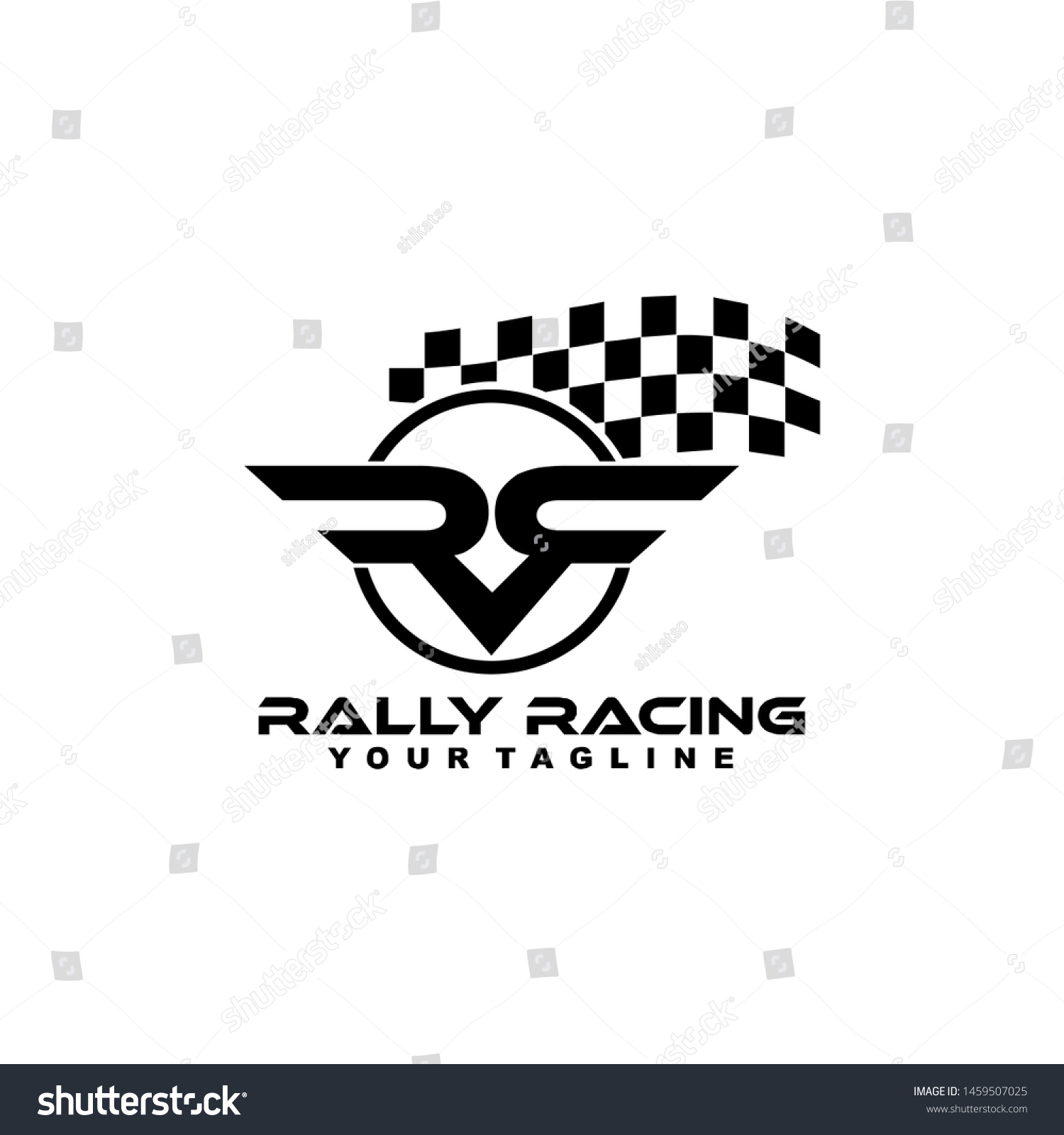 Rally Racing Initial Rr Logo Design Stock Vector (Royalty Free) 1459507025