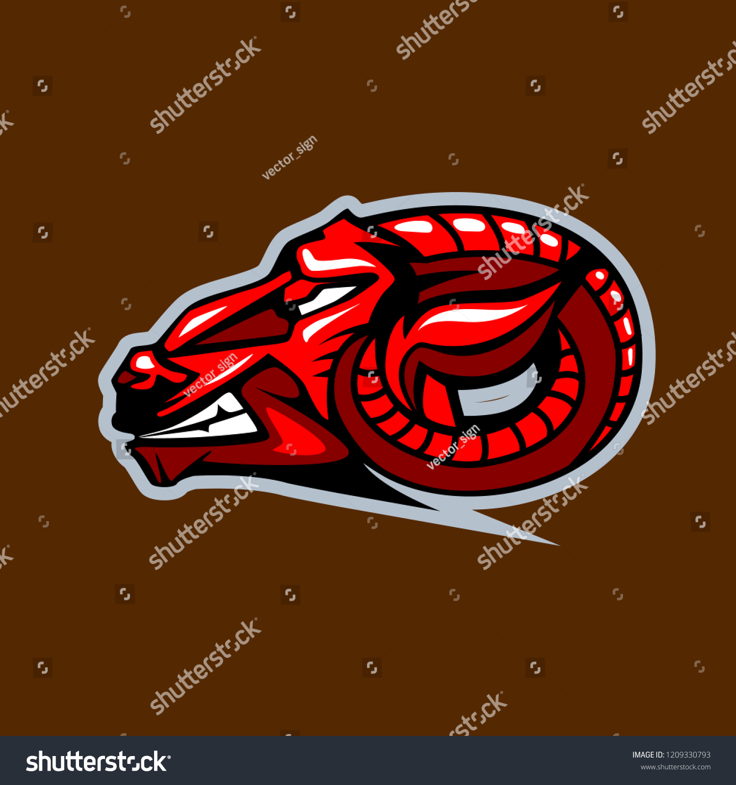 Ram Cartoon Style Stock Vector (Royalty Free) 1209330793 | Shutterstock