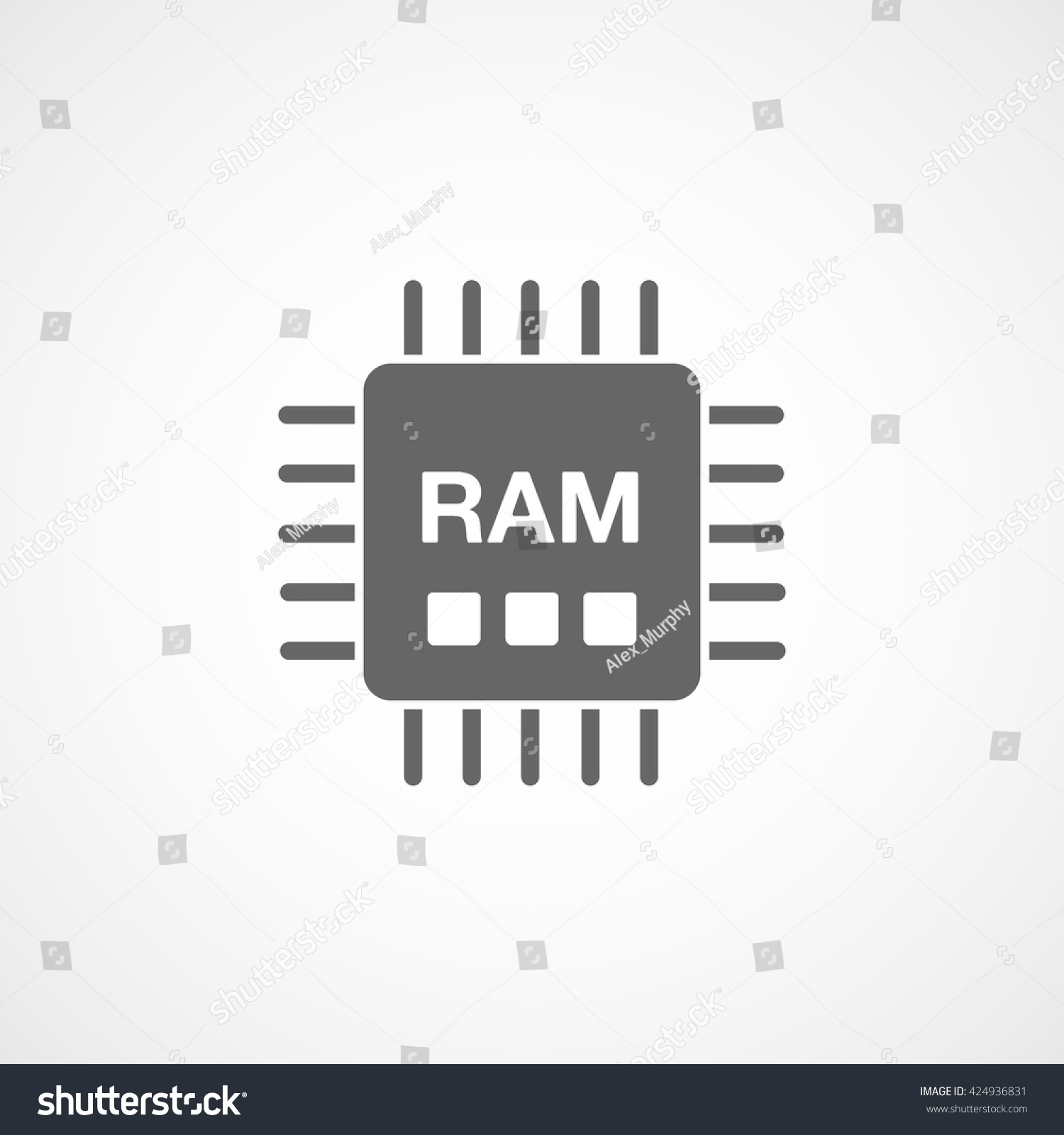 Ram Chip Flat Icon On White Stock Vector (Royalty Free) 424936831 ...