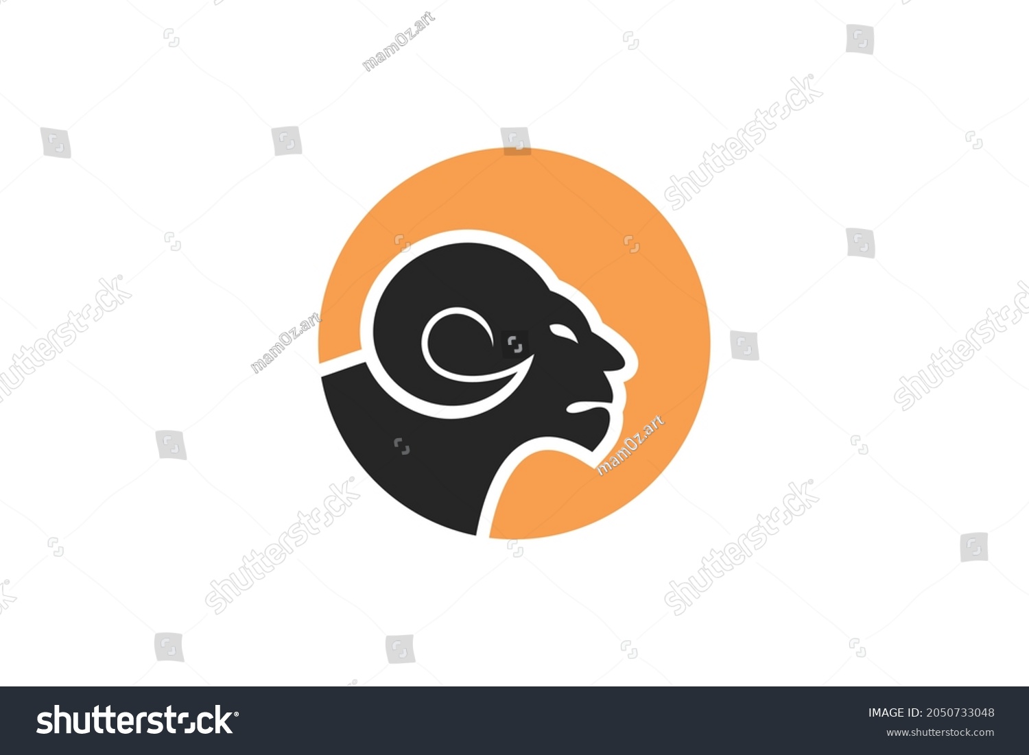 Ram Head Logo Flat Design Stock Vector (Royalty Free) 2050733048