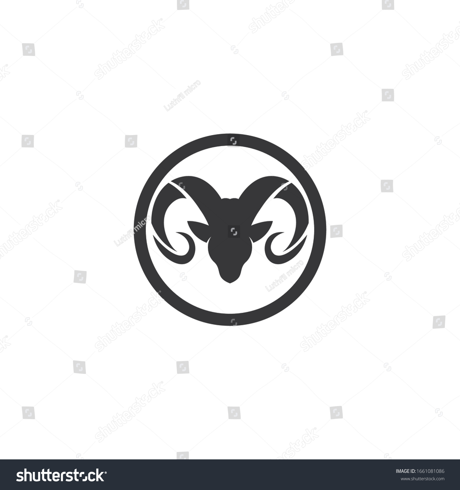 Ram Horns Vector Logo Icons Template Stock Vector (Royalty Free) 1661081086