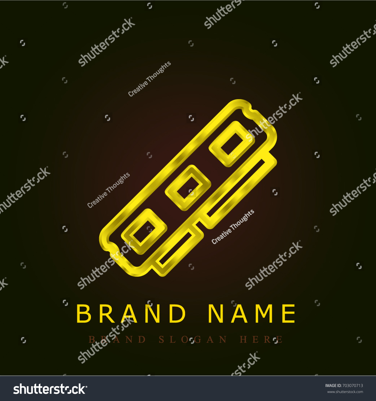 Ram Memory Golden Metallic Logo Stock Vector (Royalty Free) 703070713 ...